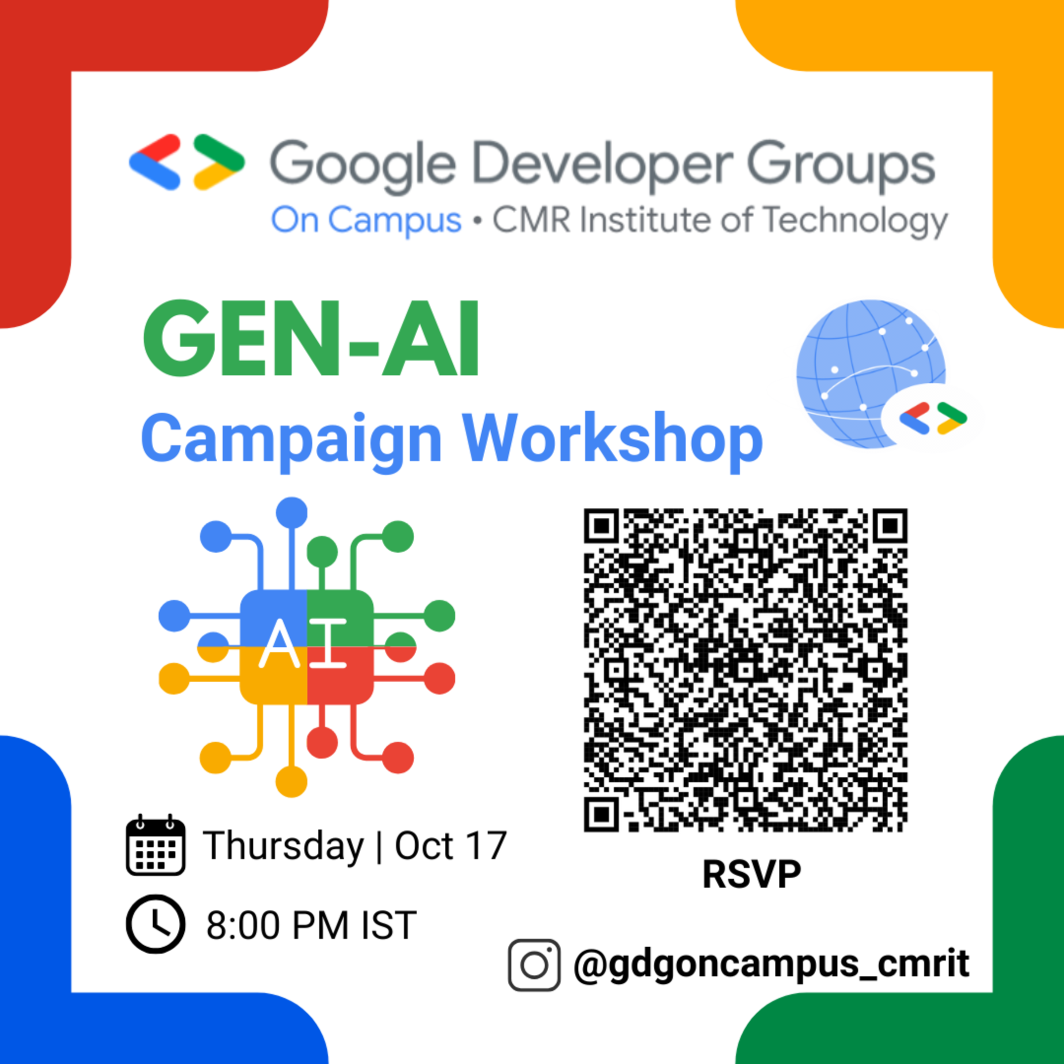 See GEN AI CAMPAIGN WORKSHOP at Google Developer Groups GDG on Campus CMR Institute of ...